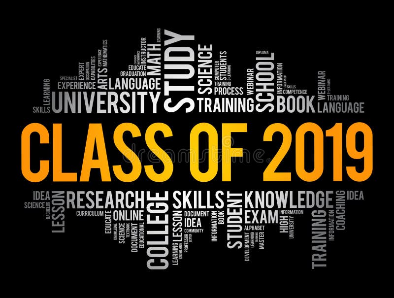 CLASS of 2019 Word Cloud Collage, Education Concept Stock Illustration ...