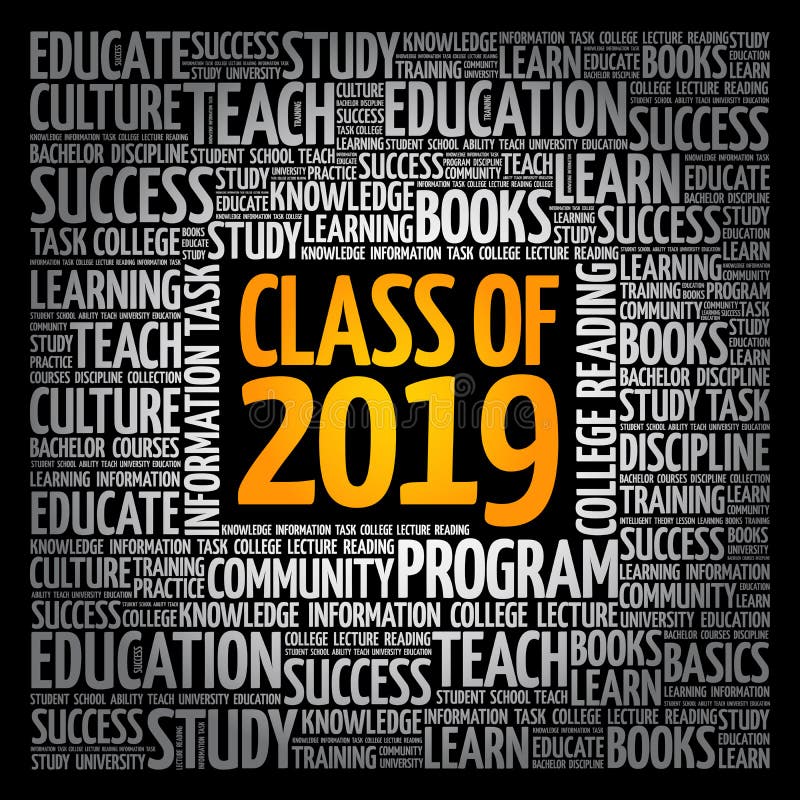 CLASS of 2019 Word Cloud Collage, Education Concept Stock Illustration ...