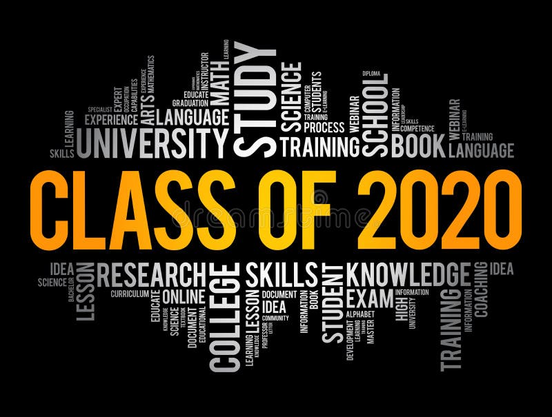 CLASS of 2020 Word Cloud Collage, Education Concept Stock Illustration ...