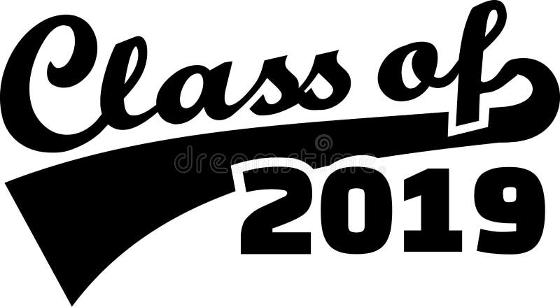 Class of 2019 Words with Retro Style Red Stock Vector - Illustration of ...