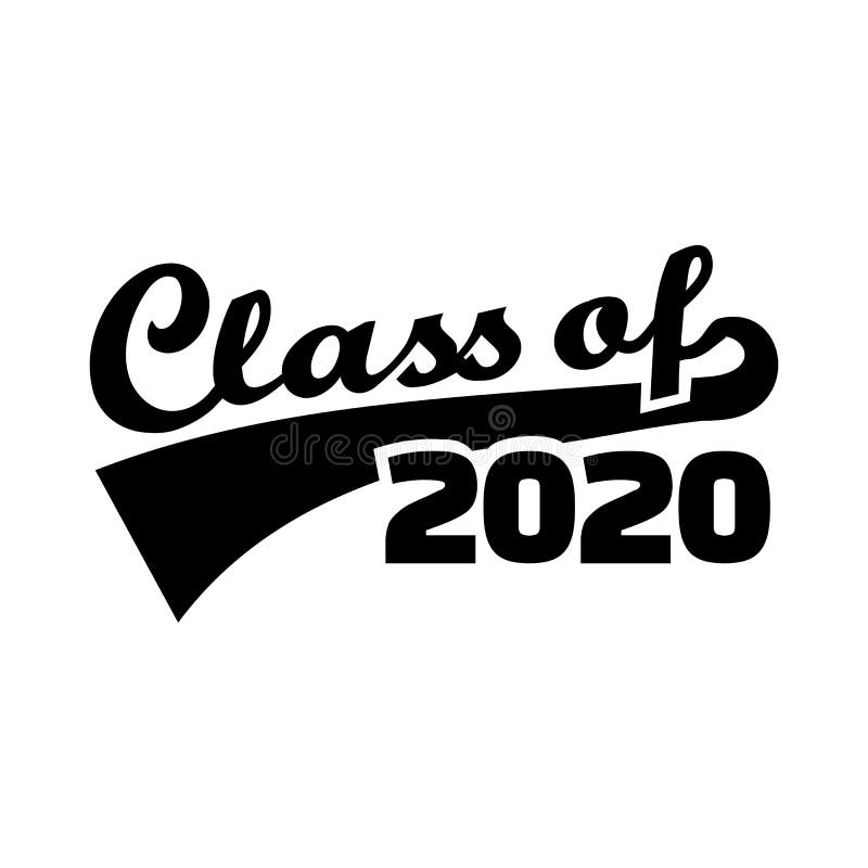 Class of 2020 Words Retro Style Red Stock Vector - Illustration of ...