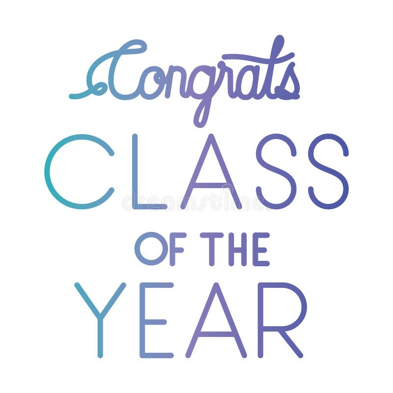 Class of the Year Hand Made Font Stock Vector - Illustration of ...
