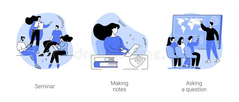 Classes in a College Isolated Cartoon Vector Illustrations Se Stock ...