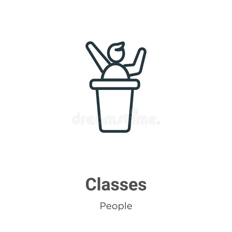 Classes Outline Vector Icon. Thin Line Black Classes Icon, Flat Vector ...