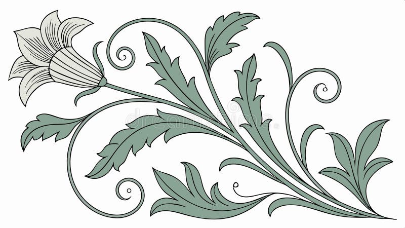 Classic Acanthus Leaf Scrollwork Design Vector Historical Ornament Vector Design Generative AI ...