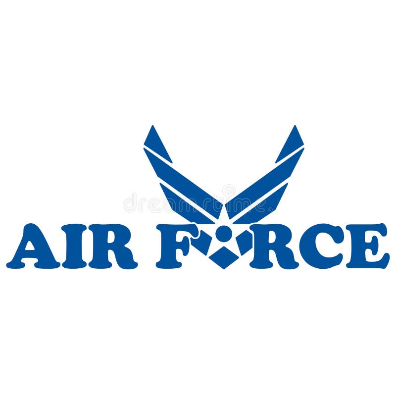 Classic Air Force Logo Featuring a Bold Blue Winged Emblem Above ...