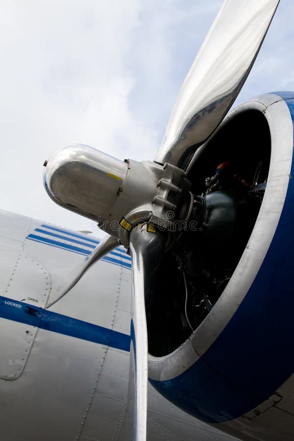 Classic Airplane Propeller Engine Stock Image - Image of aviation ...