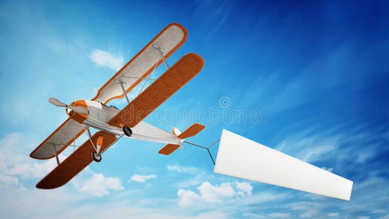 Vintage Airplane Pulling Sign Stock Illustrations – 195 Vintage ...