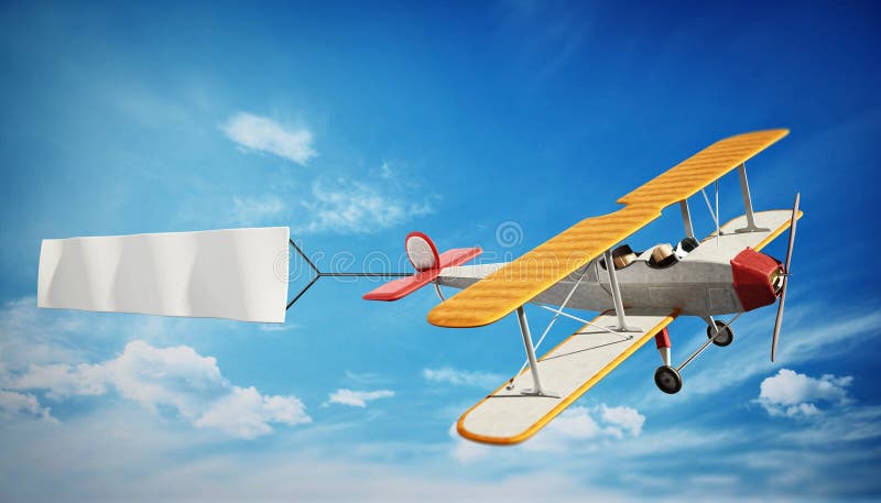 Vintage Airplane Pulling Sign Stock Illustrations – 195 Vintage ...