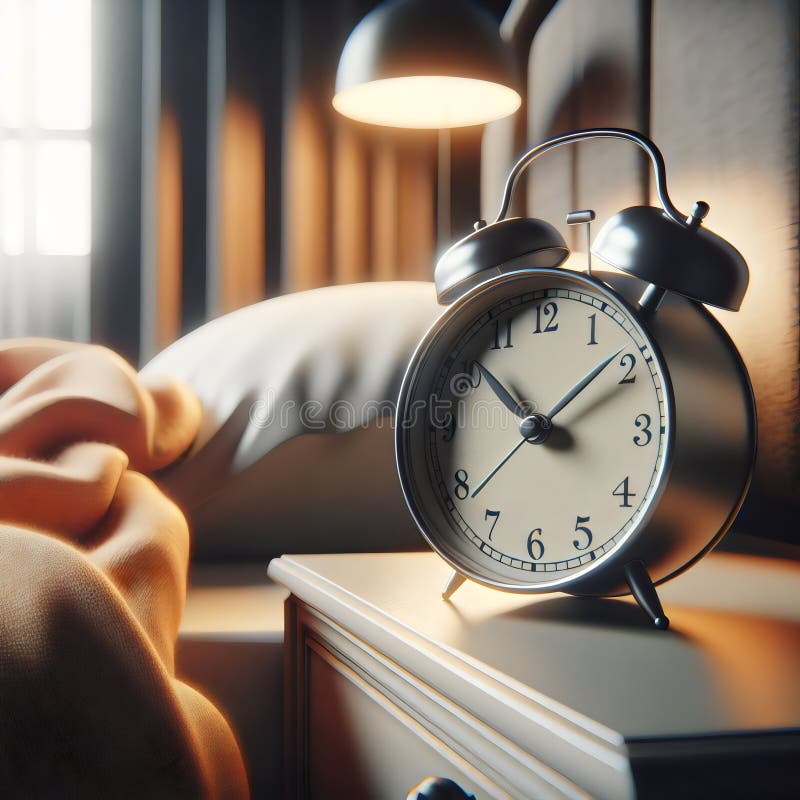 A Classic Alarm Clock on a Bedside Table, Representing the Start of a ...