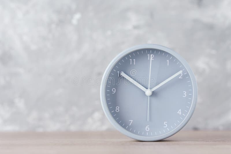 Classic Alarm Clock on a Gray Background with Copy Space Stock Image ...