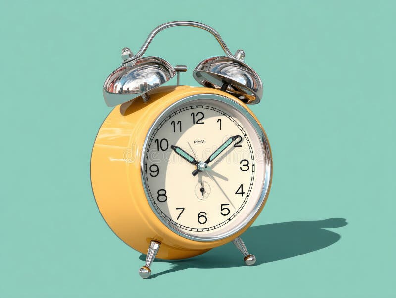 A Classic Alarm Clock Ringing with a Loud Sound Stock Photo - Image of ...