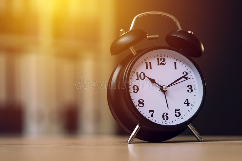 Classic Alarm Clock Showing Time during Working Hours in Office Stock ...