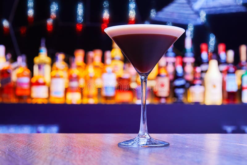 Classic Alcoholic Cocktail on the Night Bar Stock Photo - Image of ...