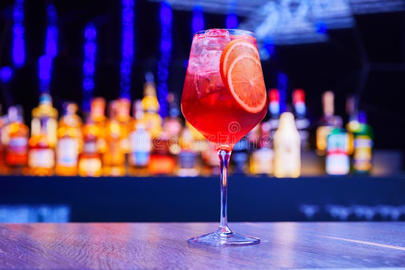 Classic Alcoholic Cocktail on the Night Bar Stock Photo - Image of male ...