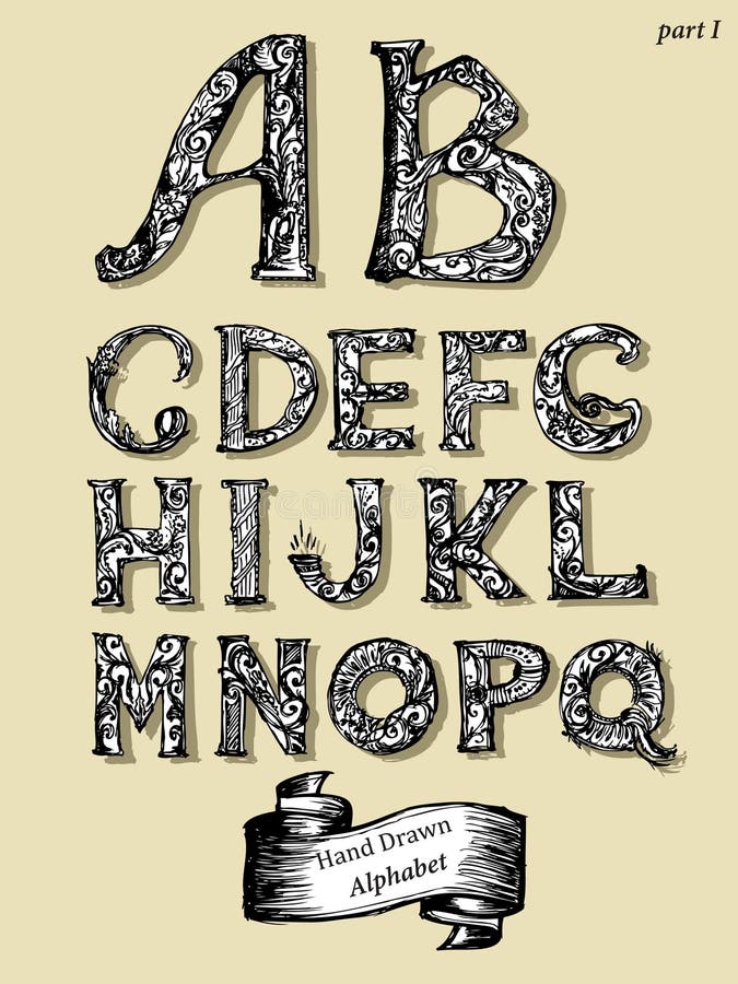 Classic alphabet-1 stock illustration. Illustration of letterhead ...