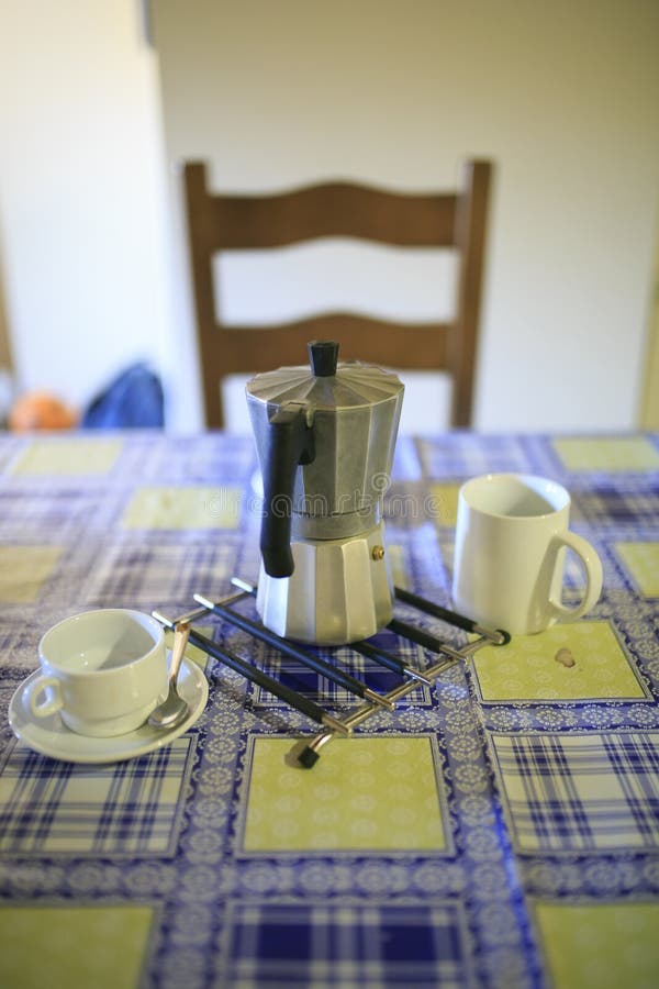 Classic Aluminum Coffee Maker Stock Photo - Image of machine, food ...