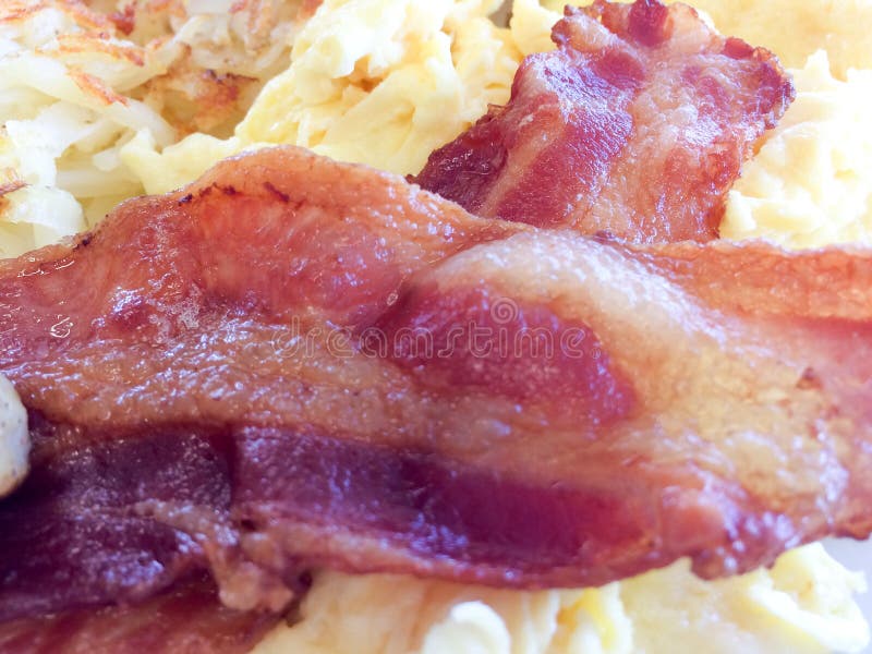 Classic American Breakfast Egg Bacon Sausage Toast Stock Photo - Image ...