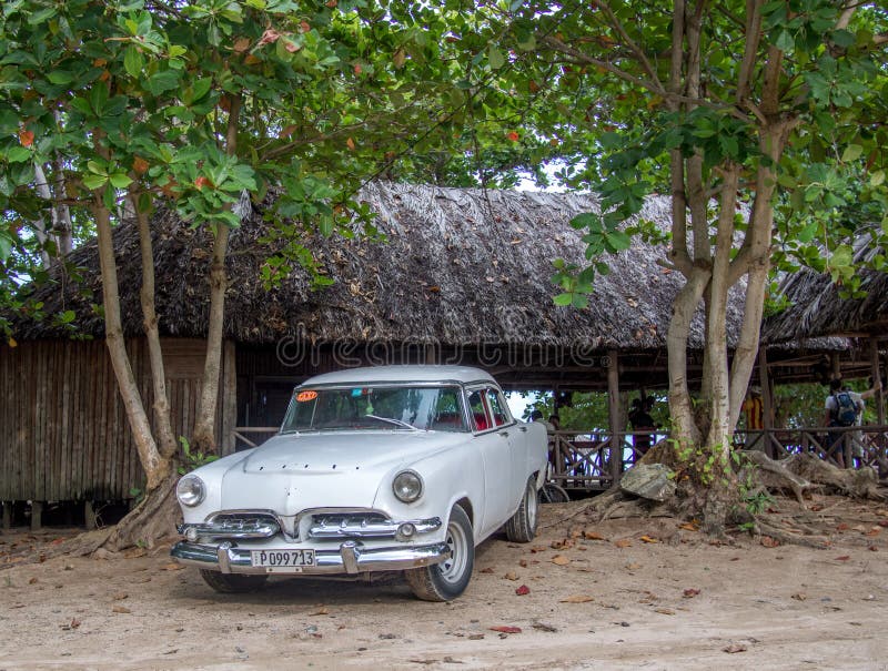 Classic American Car on Beach Near Baracoa Editorial Stock Photo ...