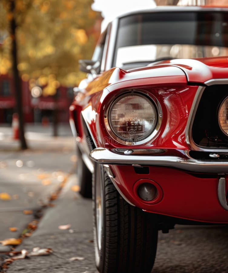 A Classic American Car, Like a Chevrolet or a Ford Mustang Stock Illustration - Illustration of ...