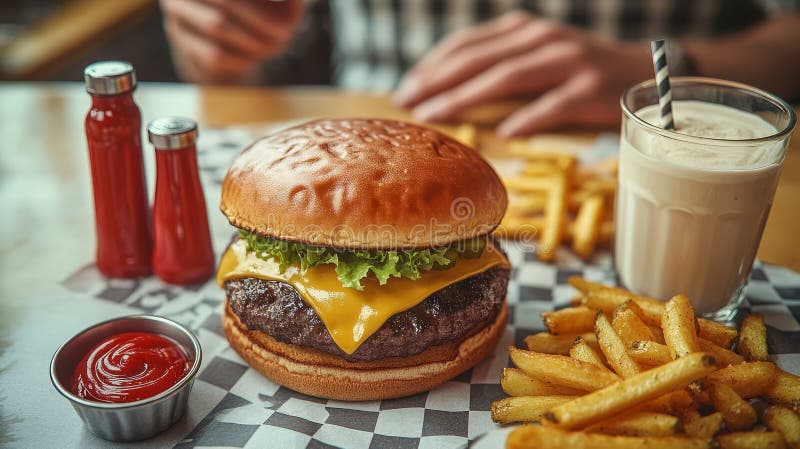 The Classic American Diner Lunch Stock Image - Image of american, plate ...