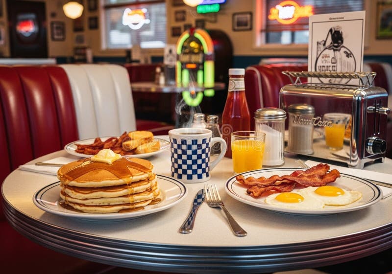 Classic American Pancakes Stock Illustrations – 898 Classic American ...