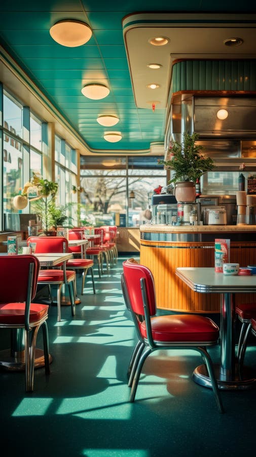 Classic American Retro Cafe Stock Image - Image of cafe, scene: 300700563