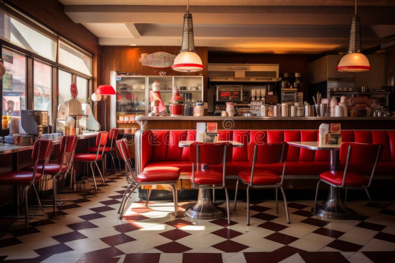 Classic American Retro Cafe Stock Image - Image of food, nostalgic ...