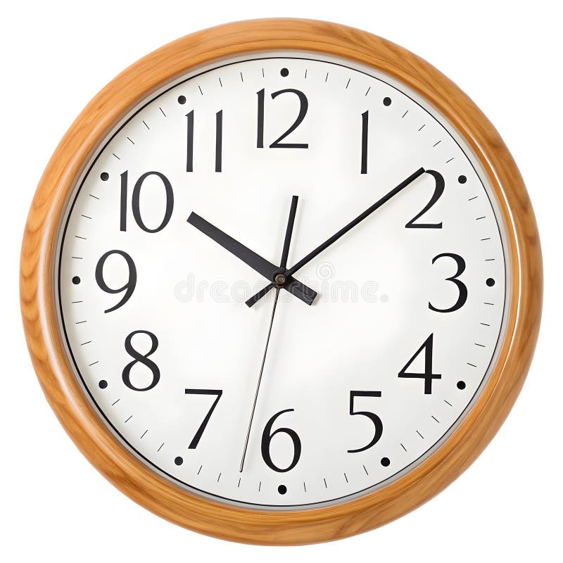 Classic Analog Wall Clock Isolated on White Stock Illustration ...