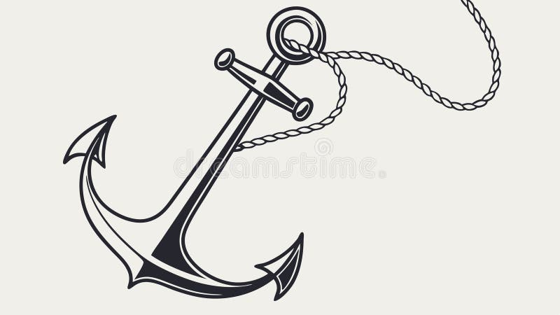 Classic Anchor with Chain Graphic, Vector Design Generative AI Stock ...
