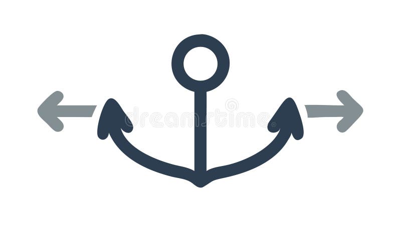 Classic Anchor Vector Icon with Arrows, Navigation, Security, Vector ...