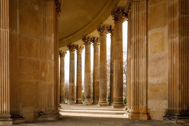 Classic Ancient Colonnade, the Row of Columns Stock Image - Image of ...