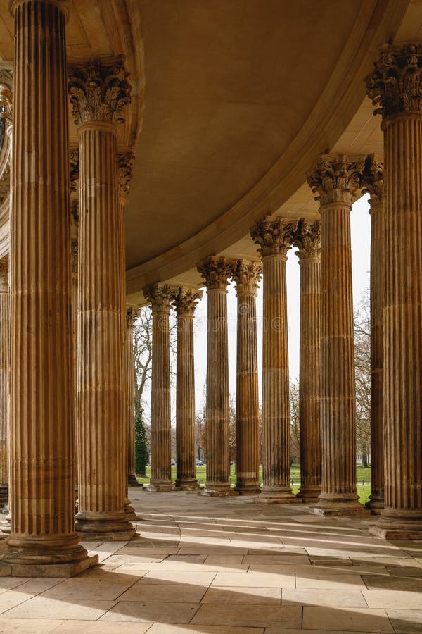 Classic Ancient Colonnade, the Row of Columns Stock Image - Image of ...
