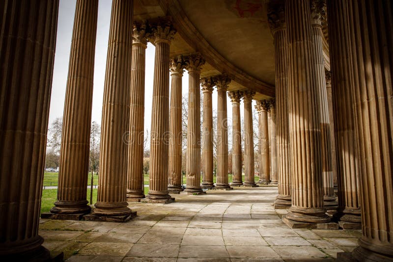 Classic Ancient Colonnade, the Row of Columns Stock Image - Image of ...