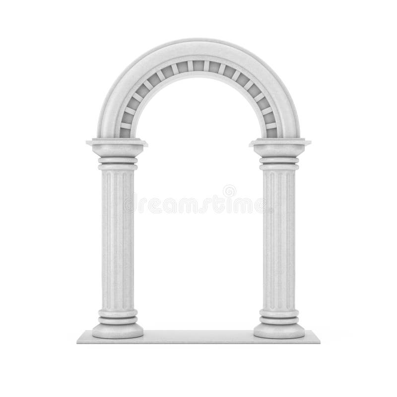 Classic Ancient Greek Column Arc. 3d Rendering Stock Illustration ...