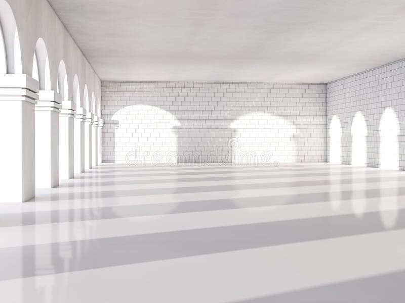 Classic Ancient Interior with Columns. 3D Stock Illustration ...