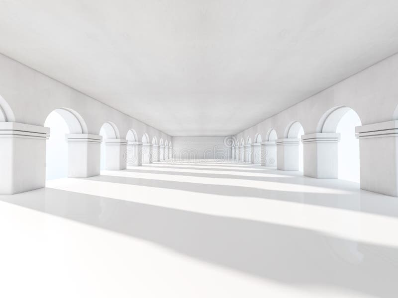 Classic Ancient Interior with Columns. 3D Stock Illustration ...