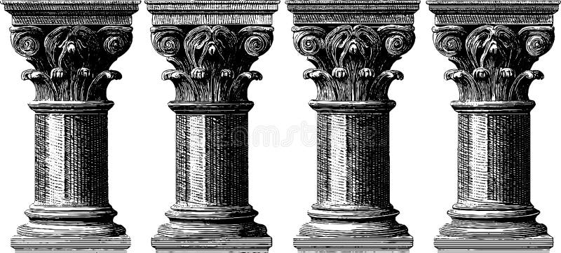 Classic Antique Architecture Featuring Detailed Corinthian Columns ...