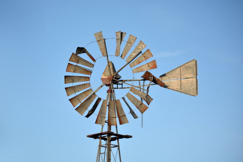 Classic Antique Rural Farm Windmill in a Field Stock Image - Image of pump, grassy: 146608617
