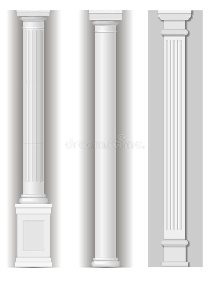 Classic Antique White Columns Stock Vector - Illustration of classicism ...