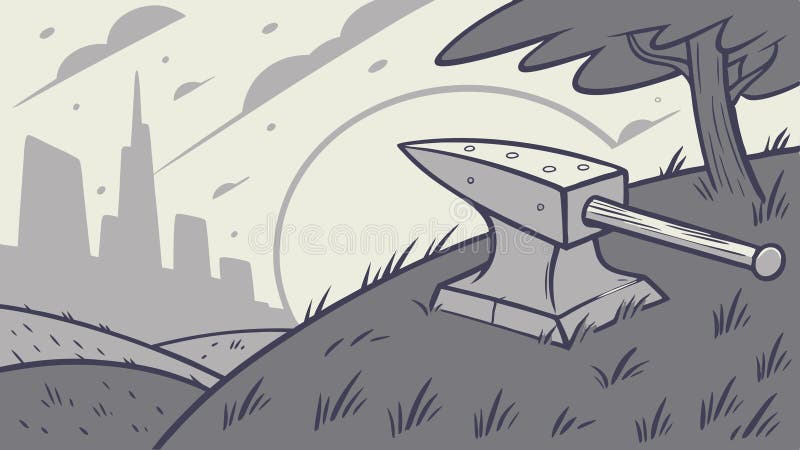 Classic Anvil in Open Landscape Setting, Vector Design Generative AI ...