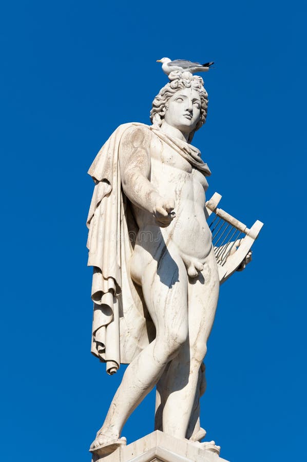 Classic Apollo God Statue with His Lyra Stock Image - Image of europe ...