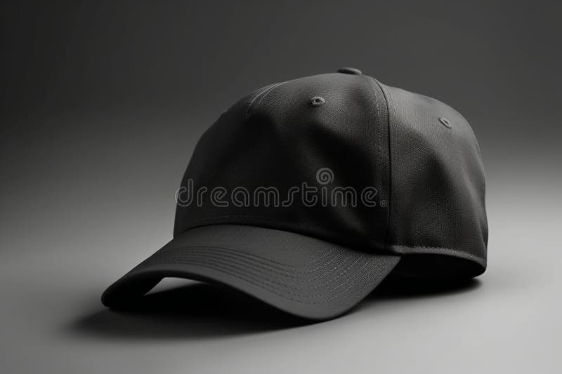 Classic Appeal, Realistic Black Cap Mockup with White Background Stock ...