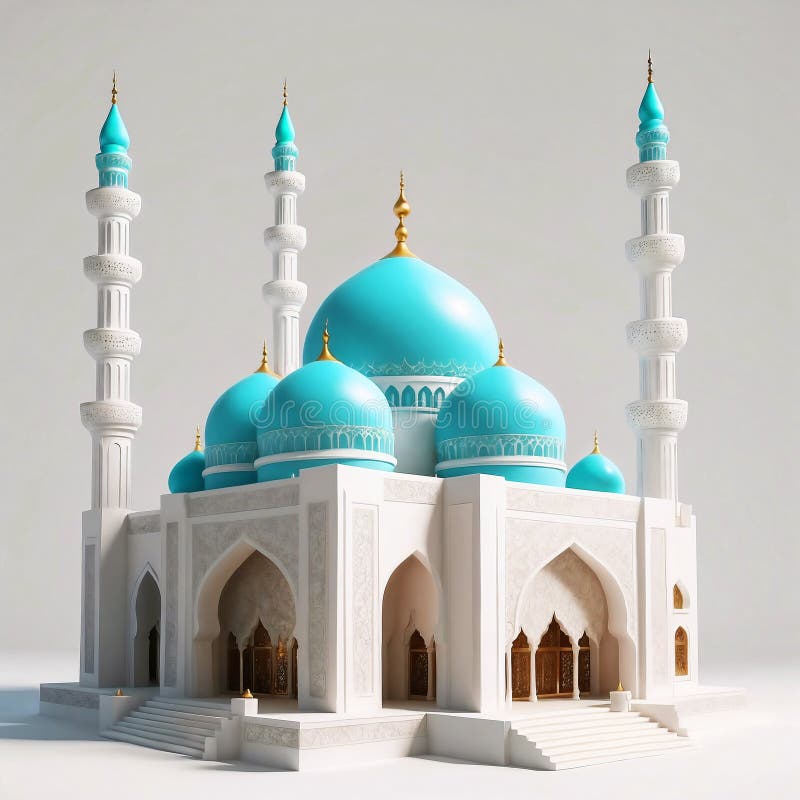 Classic Arabic Mosque on White Background Stock Illustration ...