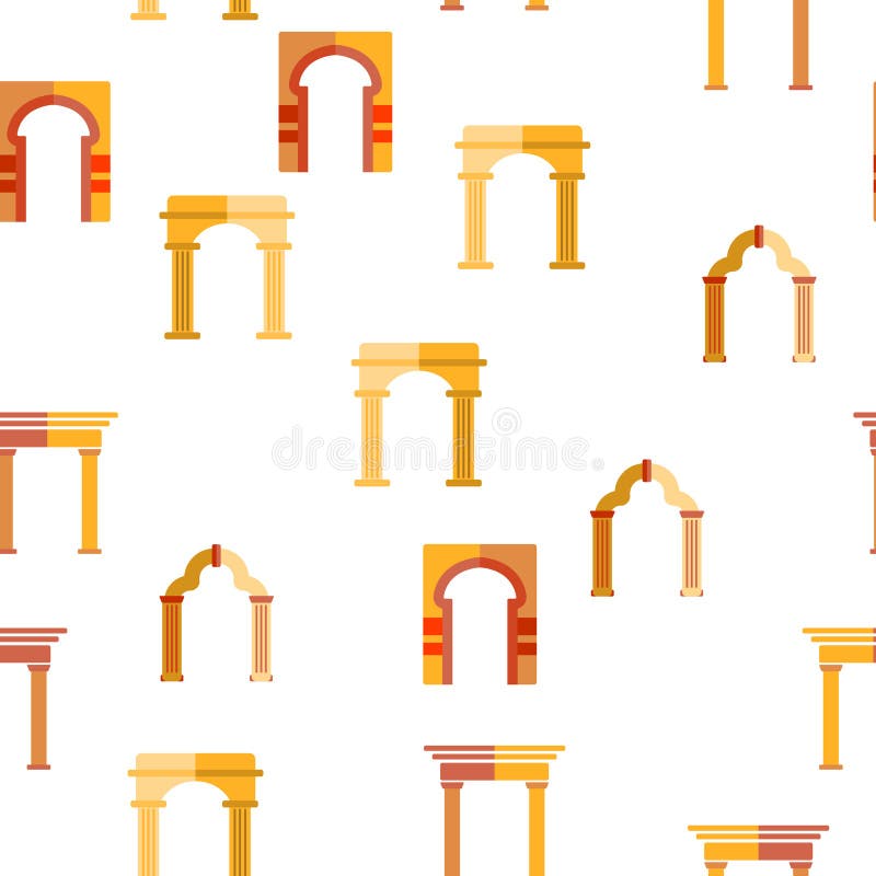 Classic Arch Vector Seamless Pattern Stock Vector - Illustration of ...