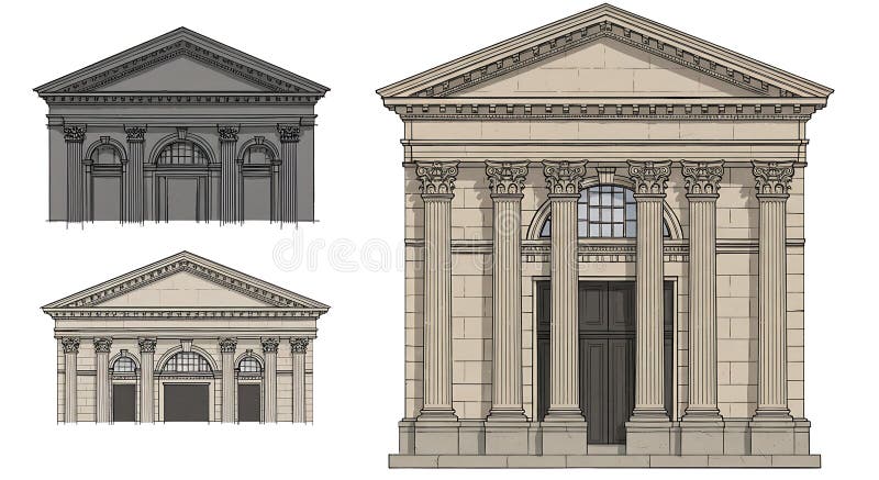 Architectural Pediment Stock Illustrations – 1,468 Architectural ...