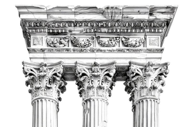 A Classic Architectural Element, a Column in Monochrome Tones Stock ...