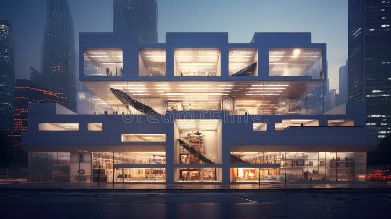 Classic Architecture Library Building Stock Illustration - Illustration ...