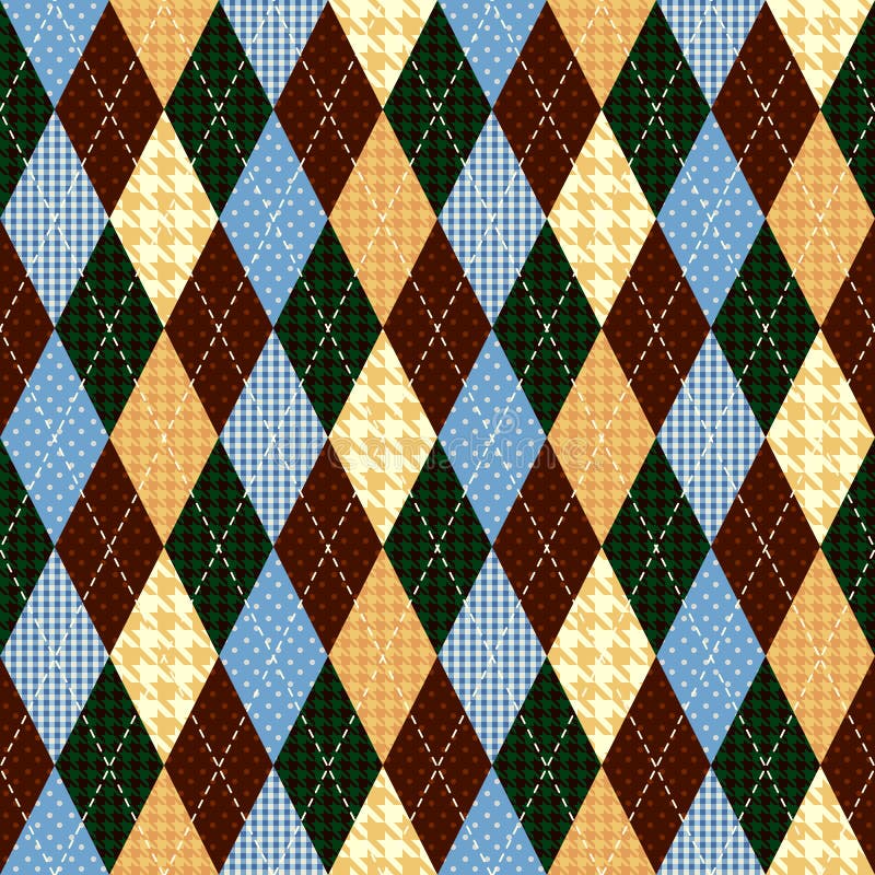 Classic Argyle Pattern in Knitting Style Stock Vector - Illustration of ...
