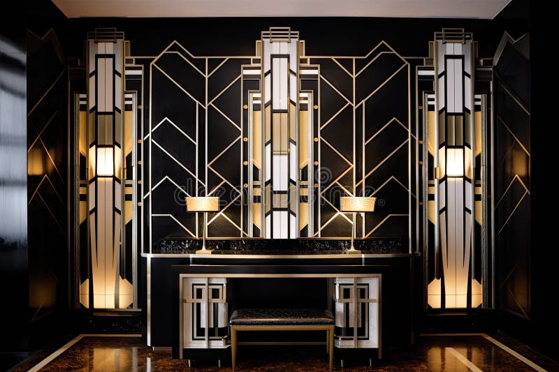 Classic Art Deco Design, with Sleek Lines and Geometric Shapes Stock ...